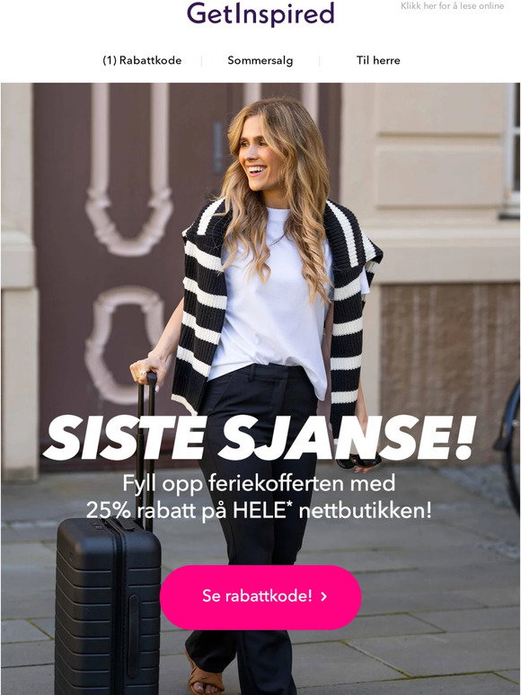 Get Inspired: 👋 Du har (1) rabattkode tilgjengelig frem til midnatt ...