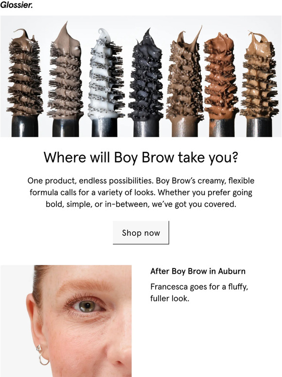 Glossier: Before + after Boy Brow | Milled