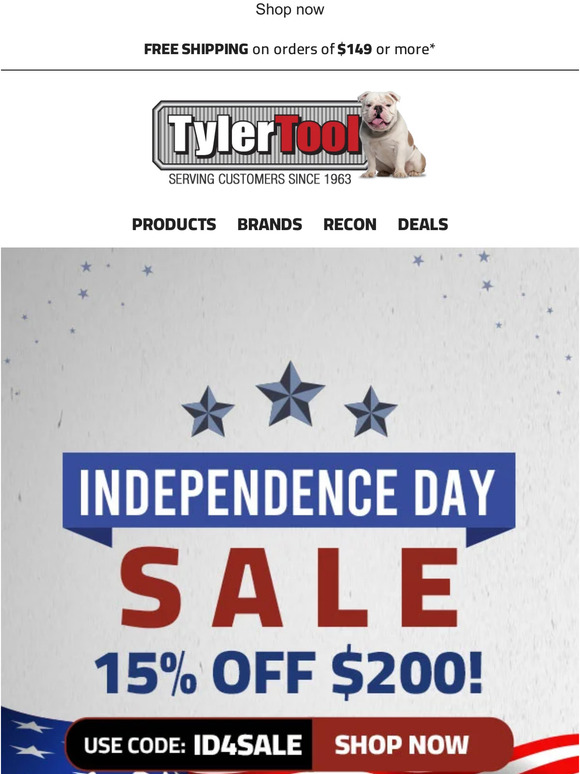 Tyler Tool: Extra 15% Off Expiring Soon! Don't Miss Out on Our July 4th ...