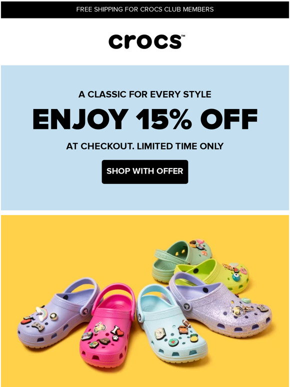 Crocs: Don't miss 15% Off iconic styles! | Milled