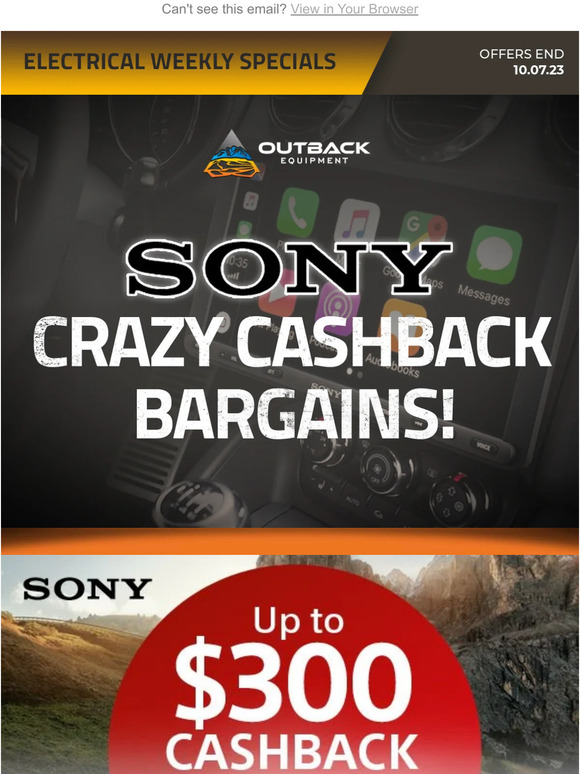 Outback Equipment: Sony’s Supercharged Cashback Bargains! 🔌 | Milled