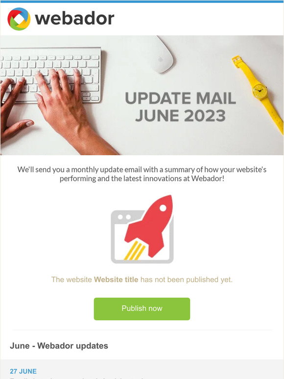 Webador: Update mail June 2023 | Milled