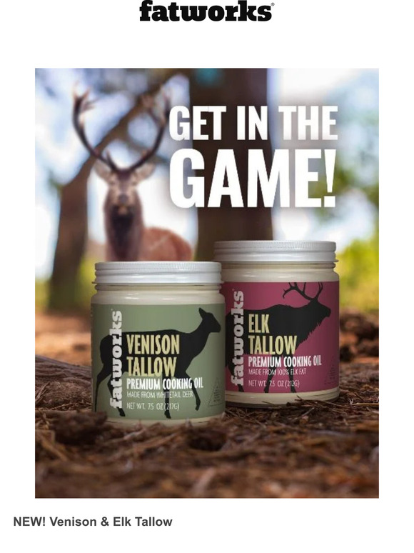 Fatworks: Introducing NEW Venison & Elk Tallow-15% Off | Milled