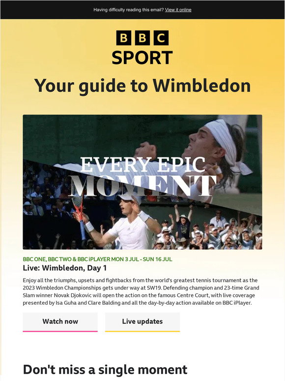 BBC: Watch live: Wimbledon day one | Your guide to the tournament 🎾 ...