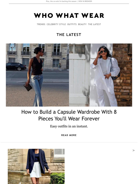 Who What Wear: How to build a capsule wardrobe with 8 pieces you'll wear forever | Milled