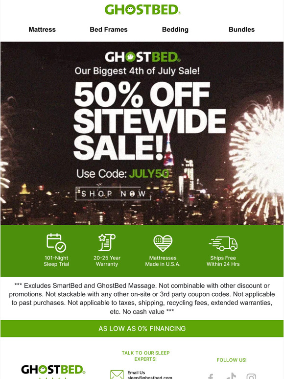 GhostBed: *** JULY 4TH BLOWOUT SALE *** | Milled