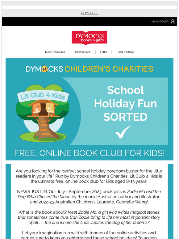 Dymocks: Your school holidays are BOOKED! 📖 | Milled