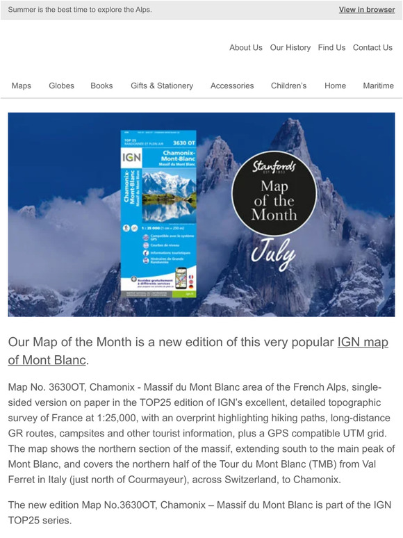 Stanfords: Our July Map of the Month is Chamonix Mont Blanc by IGN ...