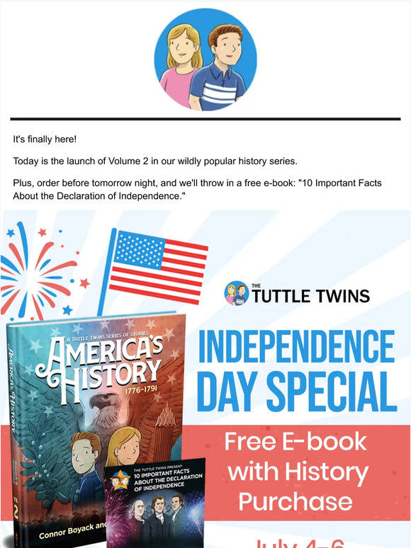 Tuttle Twins: 🇺🇸 Now shipping: America's History Vol. 2 (w/ bonus) | Milled