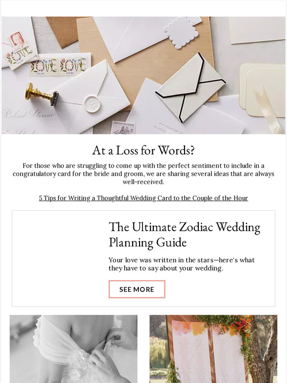 Martha Stewart Weddings: 5 Tips for Writing a Thoughtful Wedding Card ...