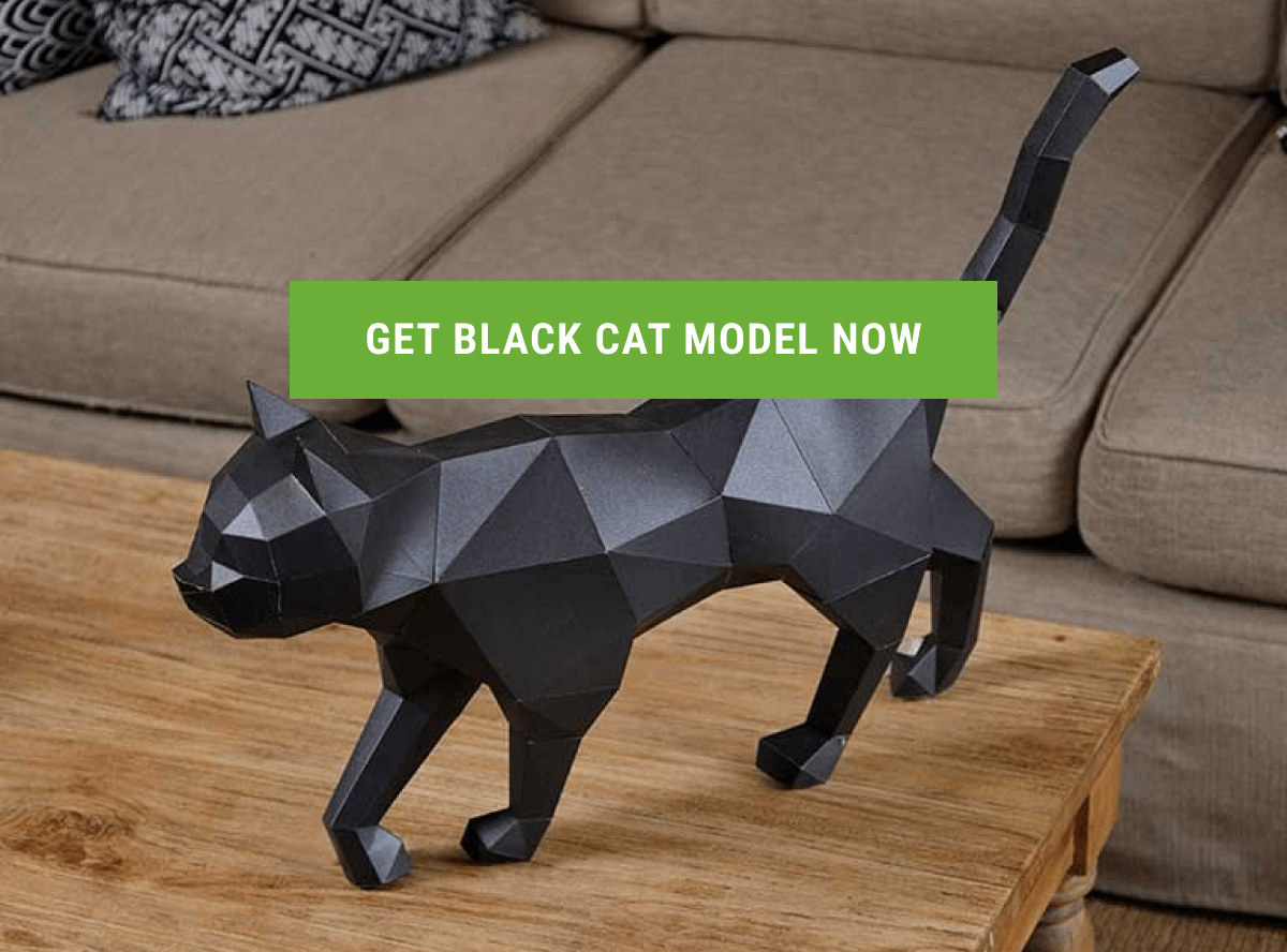 PaperCraft World: Meet Our Elegant Black Cat Papercraft | Milled