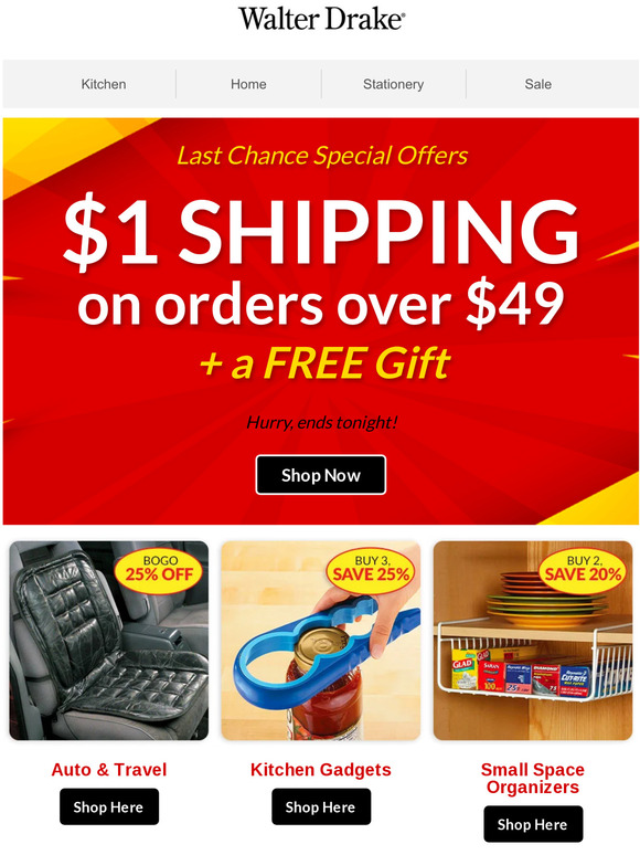 Walter Drake: 🚨LAST CHANCE🚨 June Special Offers + $1 Shipping | Milled