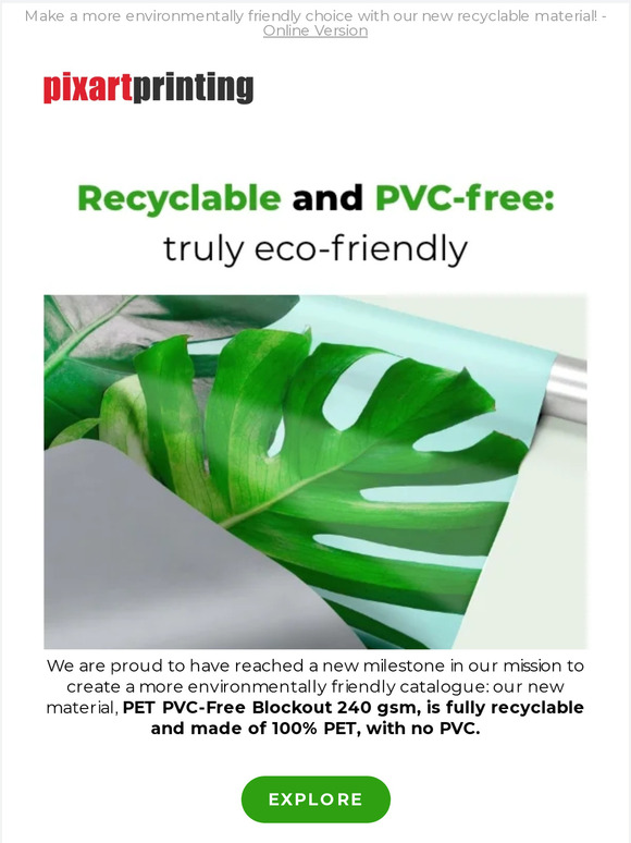 Pixartprinting: Recyclable and PVC-free: a new material for your ...