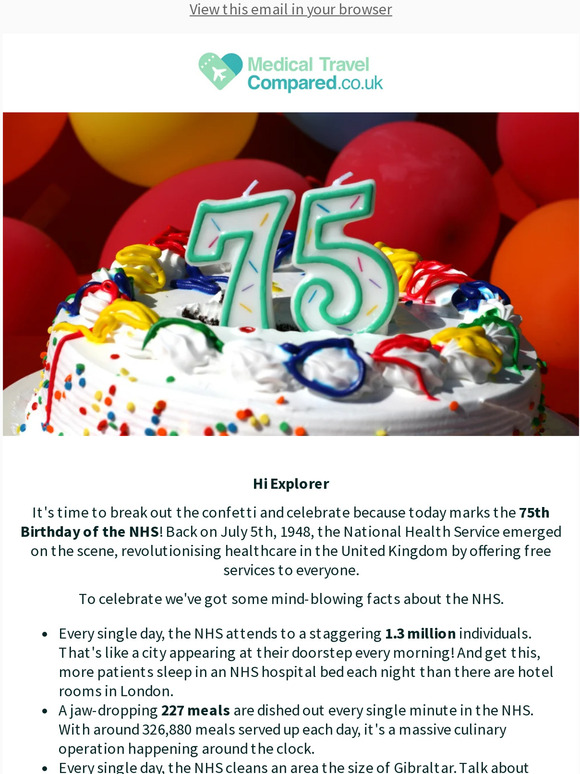 Medical Travel Compared: Happy 75th Birthday NHS 🎂 | Milled