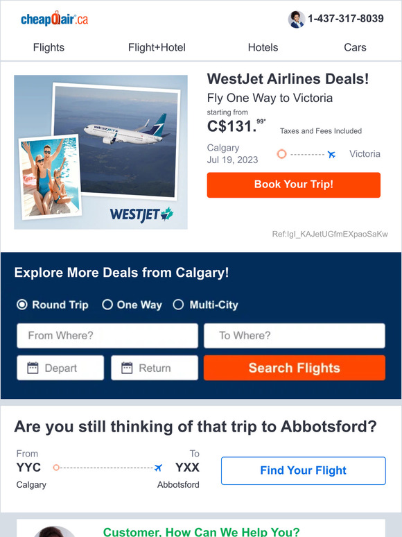 CheapOair: WestJet Airlines Deals! Fly from Calgary from C$131.99* | Milled