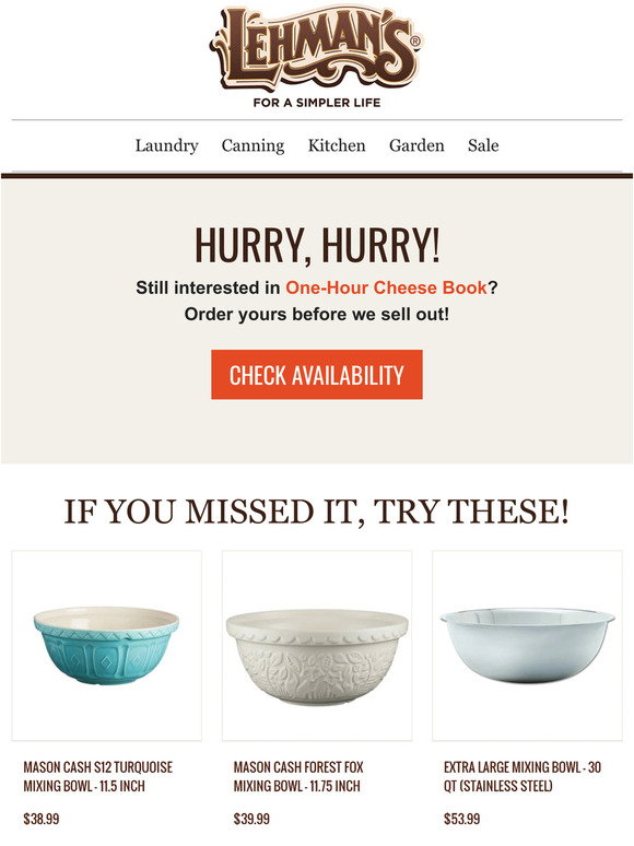 Lehman's: Whoa – This is Selling Fast! | Milled
