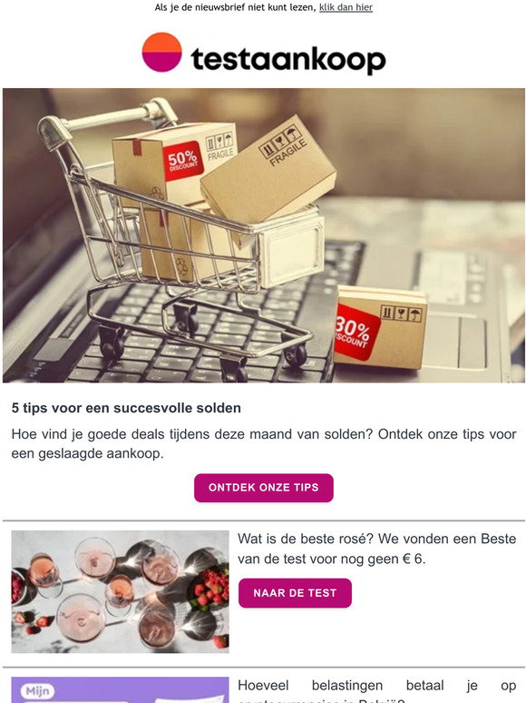 Test Aankoop: 5 tips voor de solden, de beste rosé, onze ultieme ...