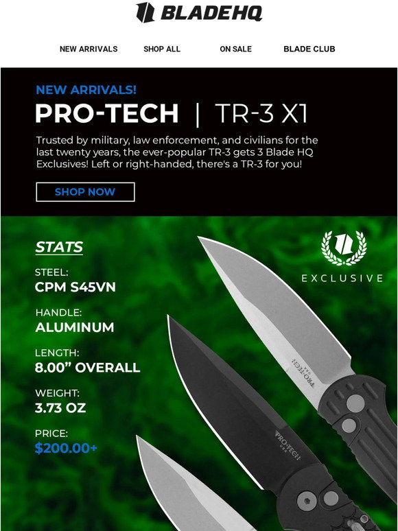 Blade HQ: Three New TR-3 Exclusives from Pro-Tech! | Milled