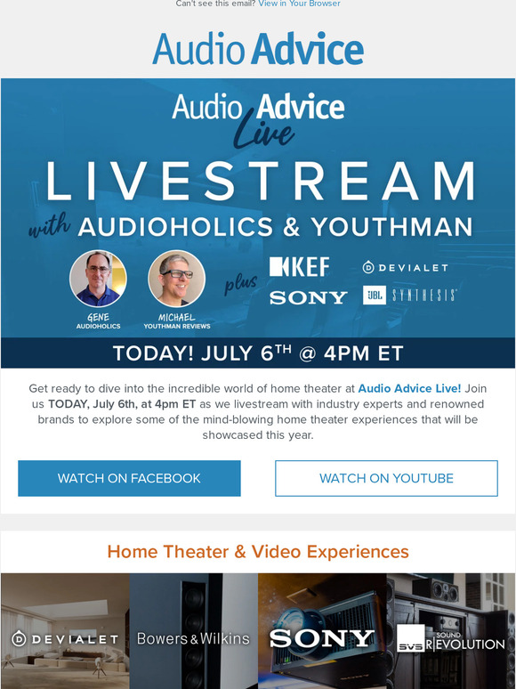 Audio Advice: 🚨Audio Advice Live Home Theater Experiences w ...