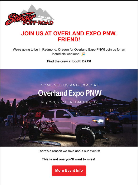 Stinger Off-Road: Visit Stinger Off-Road at Overland Expo PNW 🌳 | Milled