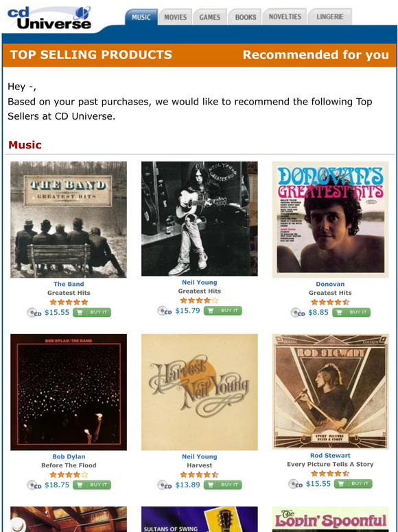 CD Universe: Music Top Sellers at CD Universe | Milled