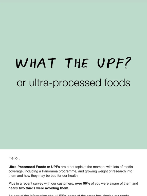 Field Doctor: What the UPF?? That's ultra-processed foods. | Milled