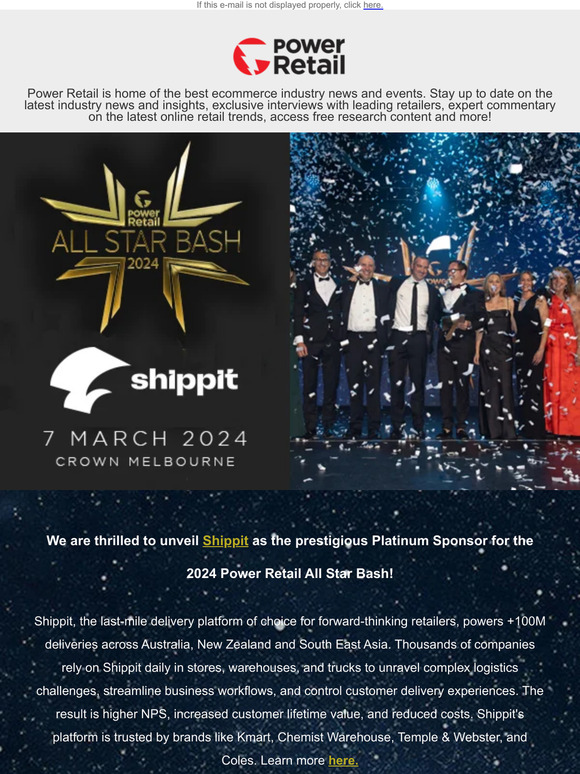 Power Retail: Exciting news! Shippit is the proud Platinum Sponsor for the 2024 All Star Bash! 🏆 ...