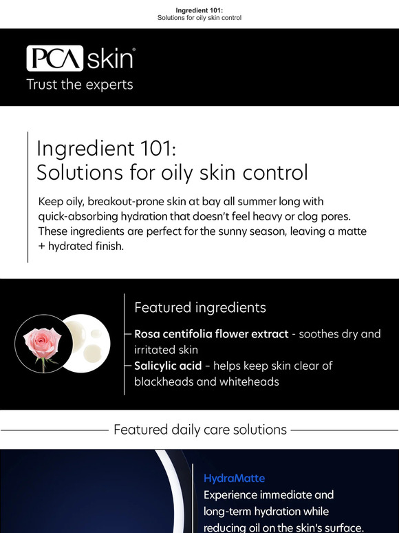 PCA Skin: Ingredient 101: Solutions for oily skin control | Milled