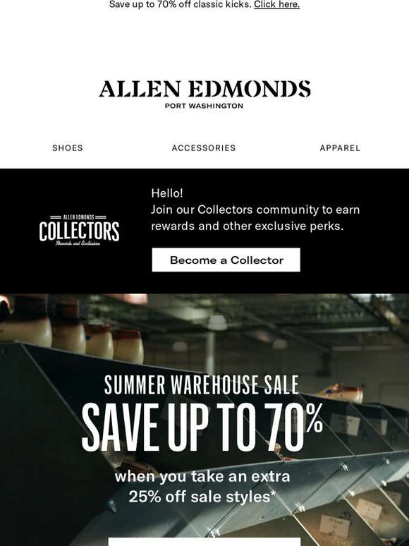 Allen Edmonds Email Newsletters: Shop Sales, Discounts, and Coupon Codes
