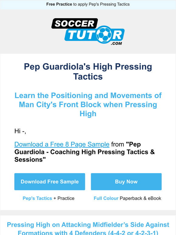 250 Award Winning Soccer Drills Software: Pep Guardiola's High Pressing ...