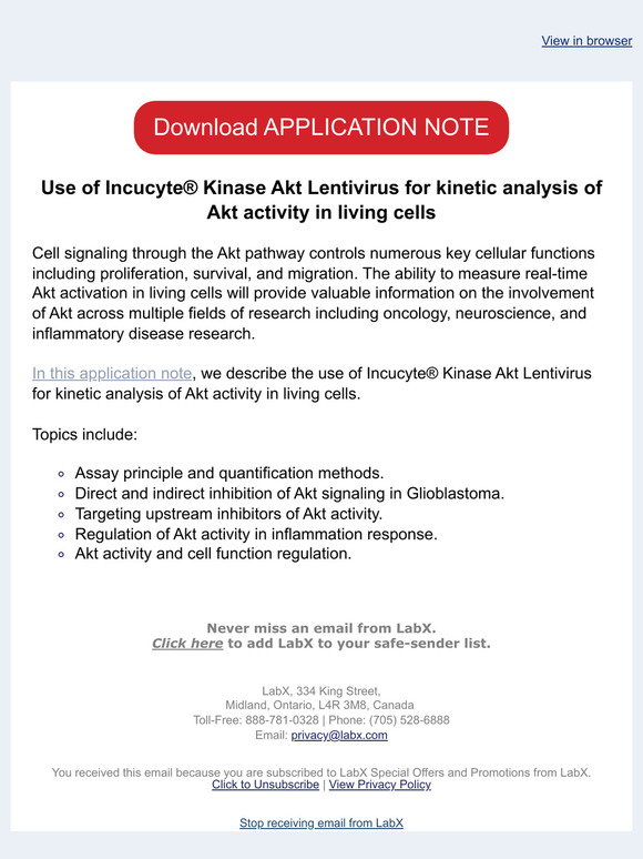 LabX: Real-time Kinetic Analysis of Akt Cell Signaling Activity | Milled