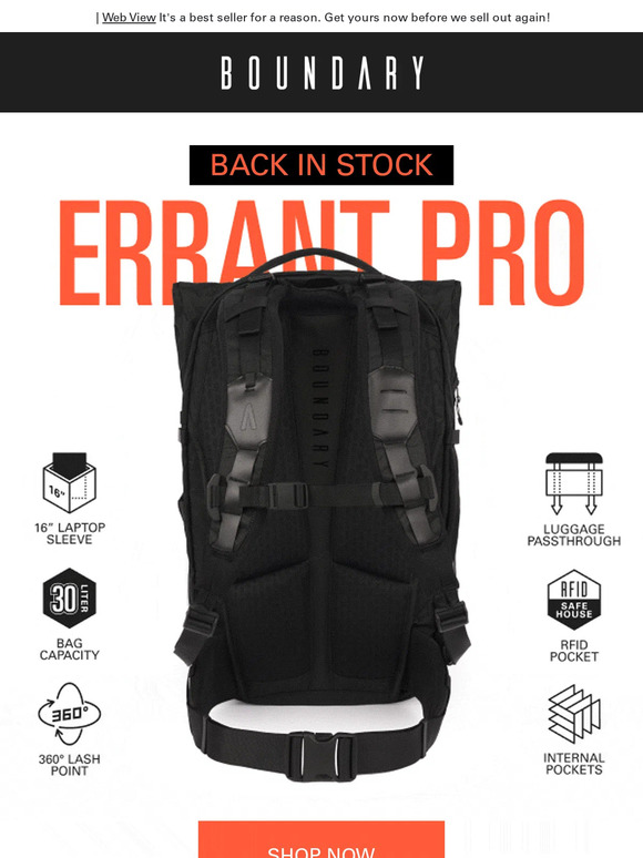 Boundary Supply: 🚨 Errant Pro X-Pac Is Back In Stock! | Milled