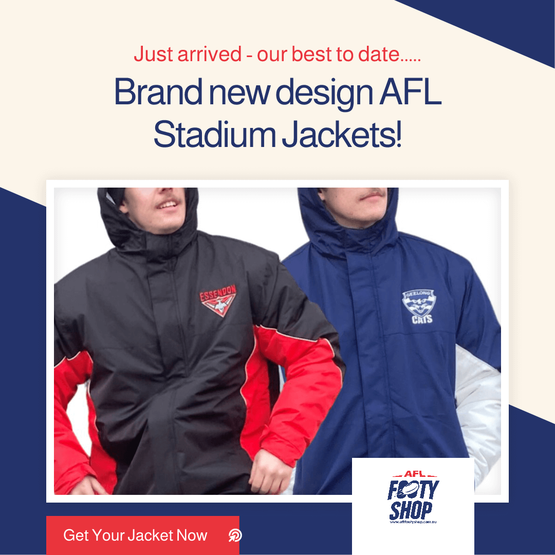 AFL Footy Shop: New AFL Club Stadium Jackets: Super Warm & Dry! | Milled