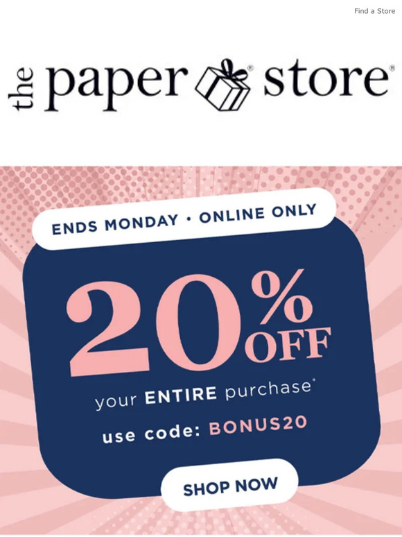 The Paper Store: Online Only Savings End on Monday | Milled