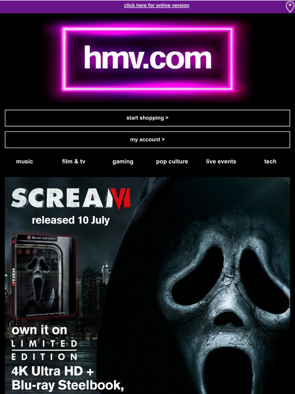 HMV MOBILE /エルパカBOOKS【携帯向けサイト】: Scream VI | Ghostface's back 💀 | Milled