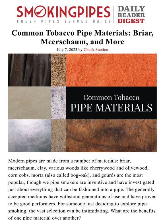 Smokingpipes: Common Tobacco Pipe Materials: Briar, Meerschaum, and ...