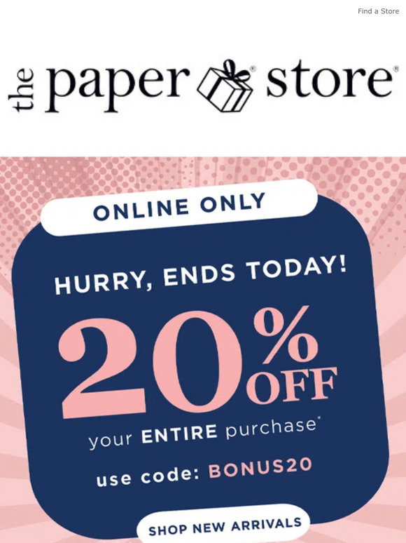 The Paper Store: Exclusive Online Offer Ends TONIGHT! | Milled