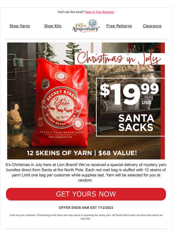 Lion Brand Yarn: Santa Sacks are Here! | Milled