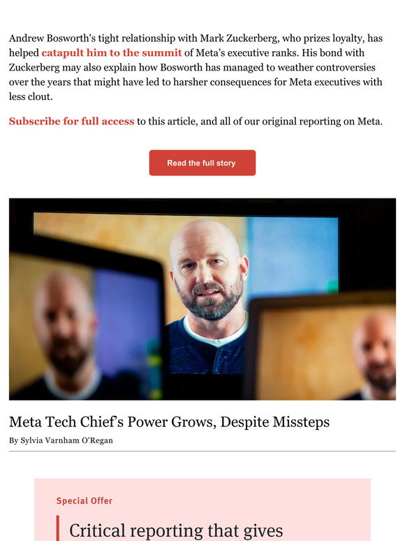The Information: Exclusive: Meta Tech Chief’s Power Grows, Despite ...