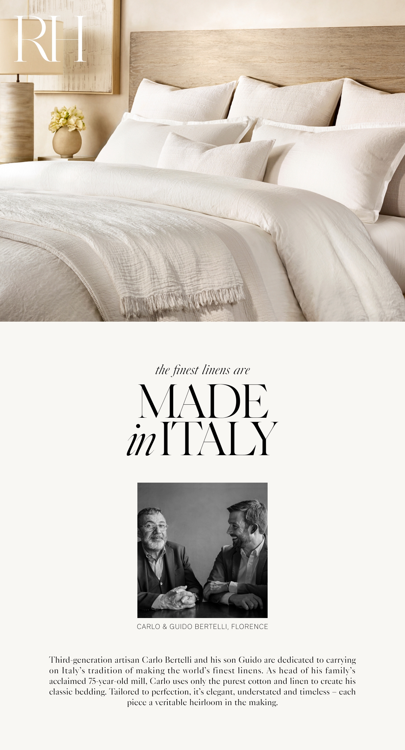 Restoration Hardware: The Finest Linens Are Made in Italy. Explore ...