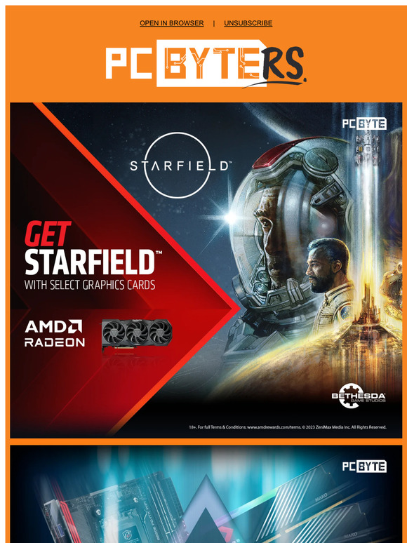 PCByte: Get Starfield with select graphic cards and processors! | Milled
