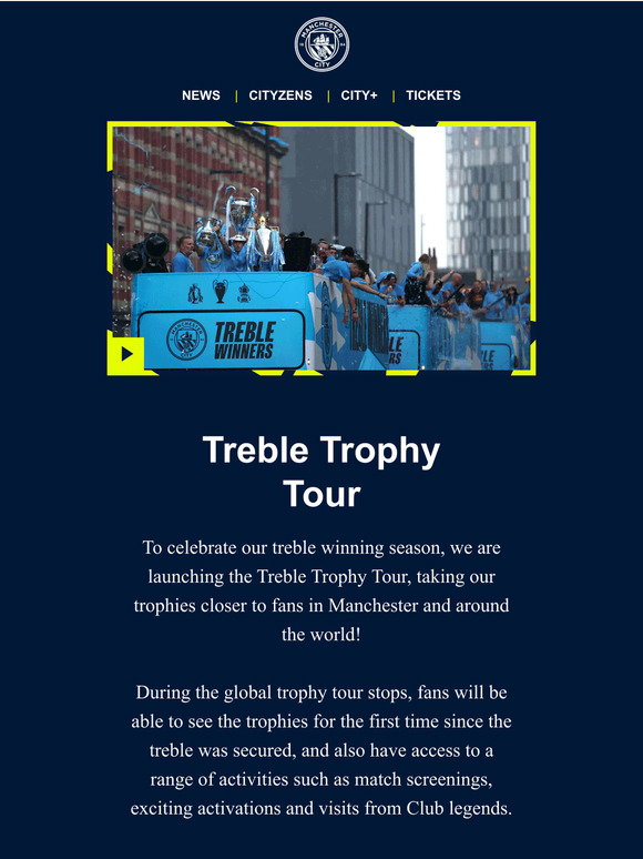 Manchester City: Treble Trophy Tour Coming Soon... | Milled