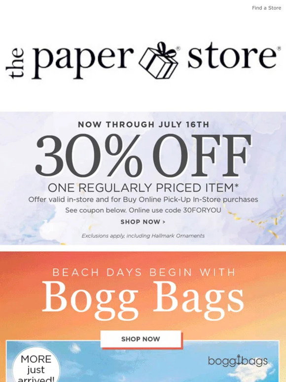 The Paper Store: Visit us In-Store and Save 30% | Milled