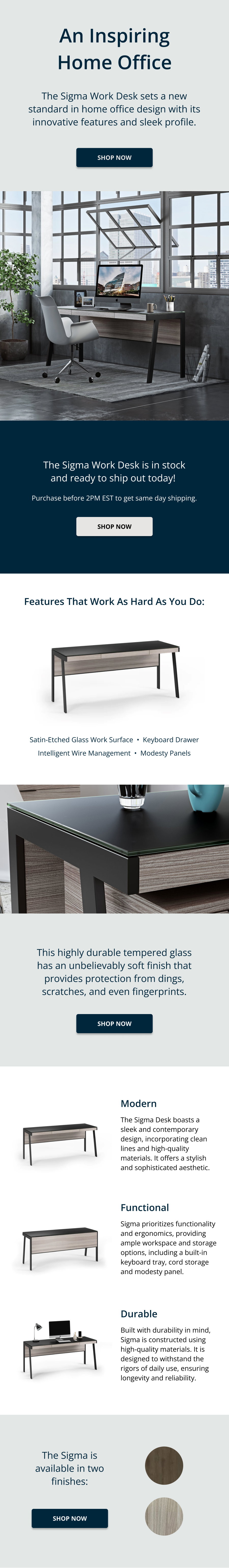 SmartFurniture: Introducing the Sigma, Summer's Hottest WFH Desk! | Milled