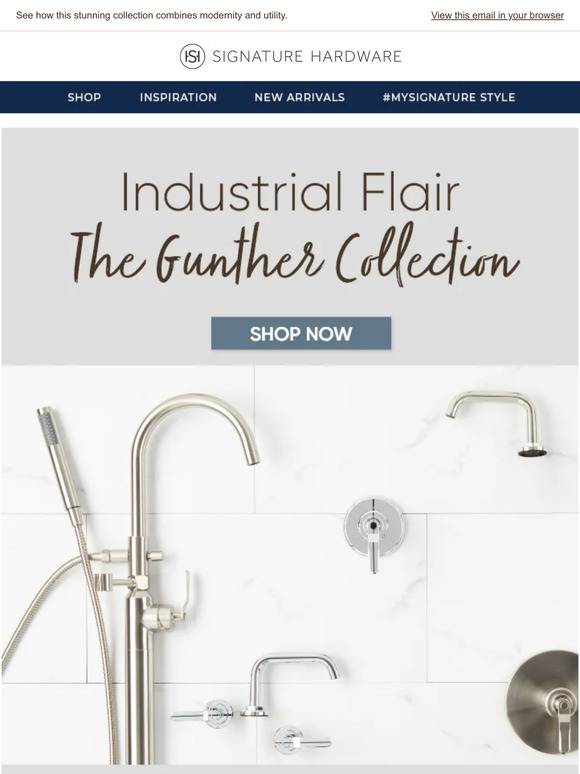 Signature Hardware: The Gunther Collection elevates industrial design 🚿 ...