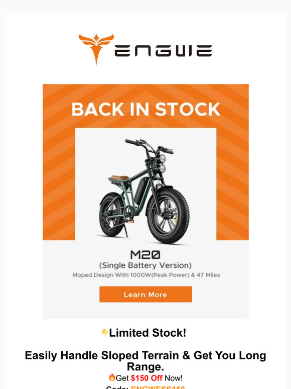 Engwe: ENGWE M20 Ebike Is In Stock Now!🔥🔥 | Milled