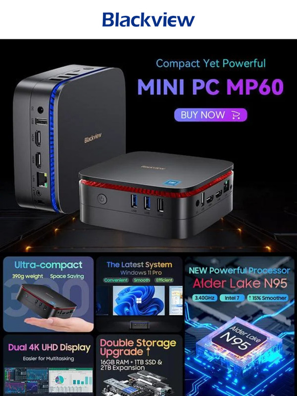 Blackview: Newly Upgraded 12th Gen 3.4GHz CPU! Blackview MP60 Intel ...