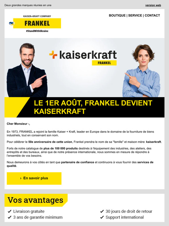 FRANKEL: Au 1er août, FRANKEL devient kaiserkraft | Milled