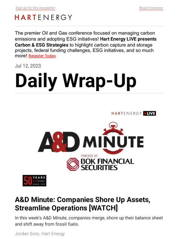 Hart Energy: Daily Wrap-Up: A&D Minute; Vital Energy Closes $362MM ...