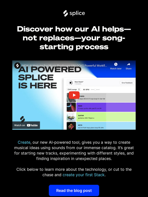 Splice Learn More About Create Our Ai Powered Sounds Discovery Feature Milled